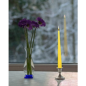 Hyoola Tall Taper Candles - 10 Inch Yellow Unscented Dripless Taper Candles - 8 Hour Burn Time - 12 Pack