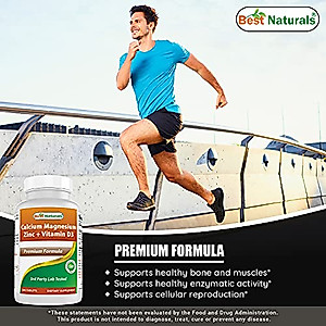 Best Naturals Calcium Magnesium Zinc with Vitamin D3, 300 Tablets - Calcium 1000 mg, Magnesium 400 mg, Zinc 25 mg & D3 600 IU per Serving (3 Tablets)