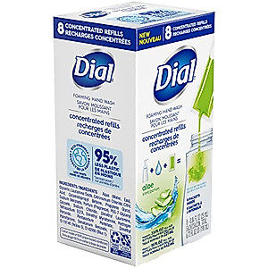 Dial Foaming Hand Wash Concentrated Refill, Aloe-scented, 8 pack, 6.72 fl oz