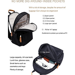 PAOIXEEL 14 Pockets Fashion Backpack, Anti-theft Water Resistance Lightweight Diaper Bag Backpack for Casual Daypack Outdoor