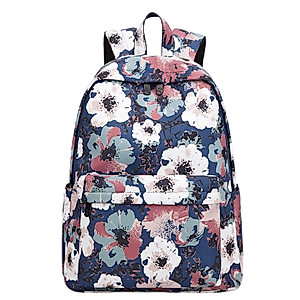 YYDCBA Women 15" Casual Backpack Floral Printed Backpack Lightweight Waterproof,Multipurpose/Travel/Work
