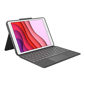 Logitech Combo Touch for iPad (7th, 8th and 9th generation) keyboard case with trackpad, wireless keyboard, Smart Connector technology - Graphite