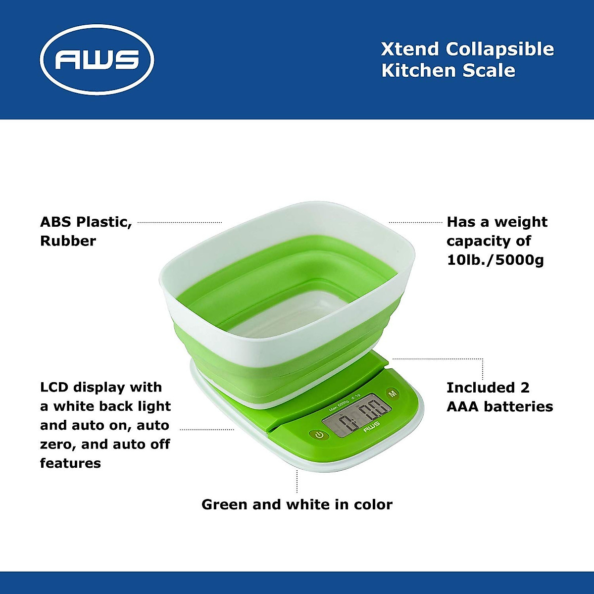 American Weigh Scales Xtend Collapsible Kitchen Scale.