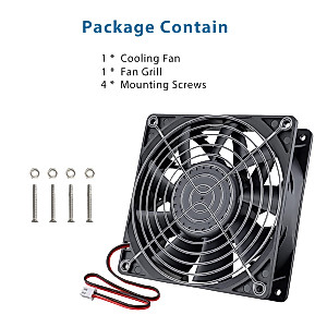 GDSTIME 140mm High Static Pressure Cooling Fan 2-Pin 140x140x38mm DC 12V Ball Bearing for Radiator Heatsink