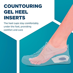 Gel Silicone Heel Cups/Pads, 2 Pack, FSA HSA Eligible, for Achilles Tendonitis, Shoe Wedge Inserts for Plantar Fasciitis, Bone Spur, Foot Pain Relief Support, Comfort Cushion Insoles for Women/Men