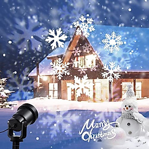 Christmas Projector Lights Outdoor, Led Snowflake Projector Lights Waterproof Plug in Moving Effect Wall Mountable Snowfall Lights for Christmas Holiday New Year Indoor Home Party Decoration Show