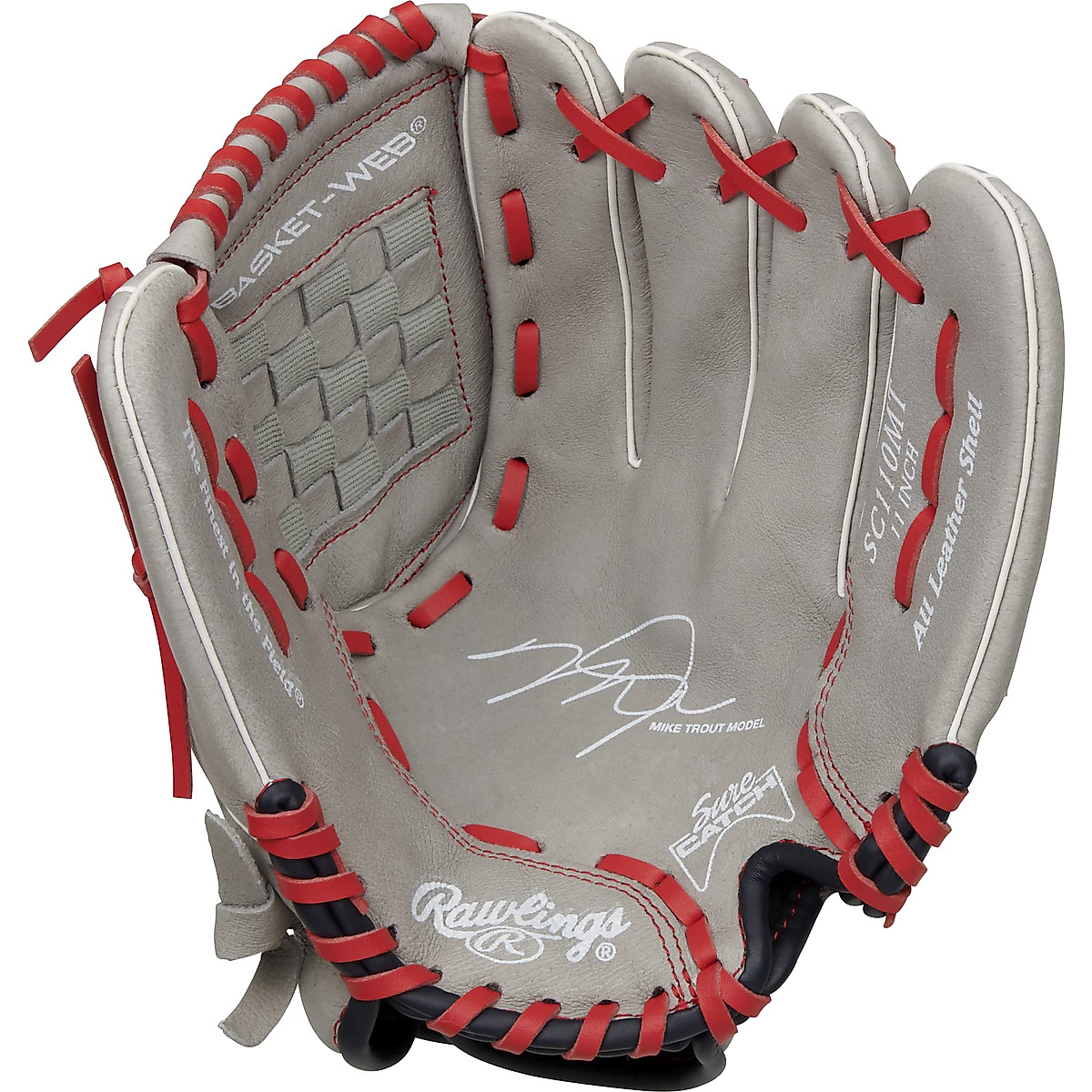 Rawlings | SURE CATCH T-Ball & Youth Baseball Glove | Right Hand Throw | 11" | Mike Trout Model