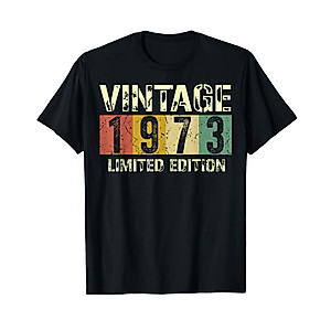 Vintage 50 Birthday Decorations Men 50th BDay 1973 Birthday T-Shirt