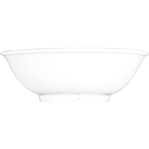 Carlisle FoodService Products Plastic Serving Bowl, Footed Bowl for Restaurants, Hospitals, 36 Ounces, White, (Pack of 12)