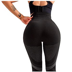 Redqenting High Waisted Leggings for Women Workout Seamless Leggings Yoga Pants Sweat Proof Tummy Control Tights Black Small