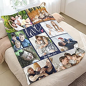 Zivodoon Mothers Day Best Gifts Costume Blanket with Photo Personalized Gifts for Mom Blankets Customized Blankets with Photo Blanket Gifts for Mom