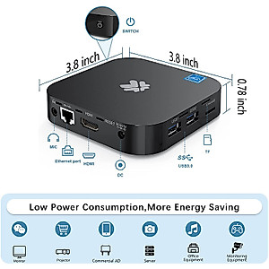 OUVISLITE Mini PC 10 Pro Atom Z8350 2GB DDR3 32GB eMMC,Mini Computer with Mini Desktop PC Support 4K HD, 2.4G/5G WiFi, Bluetooth 4.2, Home Office