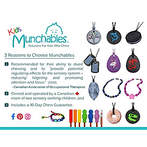 Munchables Scribbles Sensory Chew Necklace – Chewy Fidget Toy for Adults, Teens, Boys and Girls (Purple)