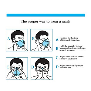 ProStar Respirator Face Mask, Fold-Style with Ear Loops, Made in USA, 20pcs, 4-Layer ≥ 95% Filter Efficiency, Blue Mask