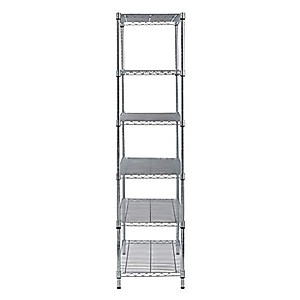 Muscle Rack WS481872-Z Steel Shelving Unit, 6 Shelf, 48" Width, 72" Height, 18" Depth, Zinc