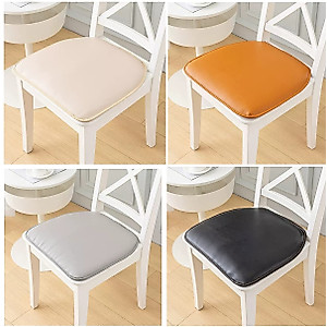 GYL-JL 1/2/4 Packs Leather Dining Chair Cushion Horseshoe Durable Soft Seat Cushion, Non-Slip Kitchen Chair Pad with Machine Washable Cover ( Color : Black , Size : Set of 4 )