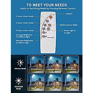 papasbox Solar Street Light 400W - 6500K LED Solar Power Street Lights with Panel 10000LM Dusk to Dawn Outdoor Flood Lighting Waterproof IP65 Exterior Motion Sensor Security Pole Lamp for Yard Garden