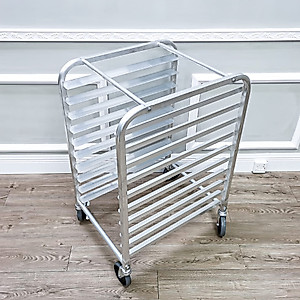 Foodservice Speed Rack Commercial-Grade Aluminum 10-Tier Sheet Pan/Bun Pan Storage Display Rack, 26" L x 20" W x 38" H with Wheels, Takes 13X18 & 18X26" Pans 10163-NPF
