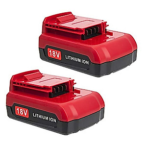 CELL9102 2Packs 18V Lithium Battery and PCXMVC Charger for Porter Cable 18V Battery, Replacement Porter Cable PC18BL PC18BLEX PC18B PC18B-2 18-Volt Cordless Tools Batteries