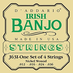 D'Addario J60+ 5-String Banjo Strings, Nickel, Light Plus, 9.5-20
