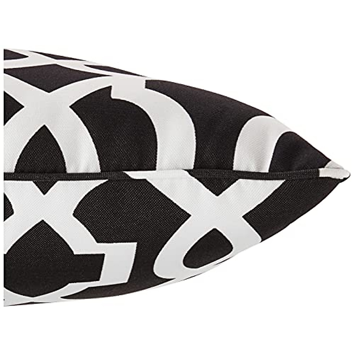 Pillow Perfect Trellis Outdoor Throw Accent Pillow Plush Fill, Weather, and Fade Resistant, 2 Count (Pack of 1), Black/White New Geo