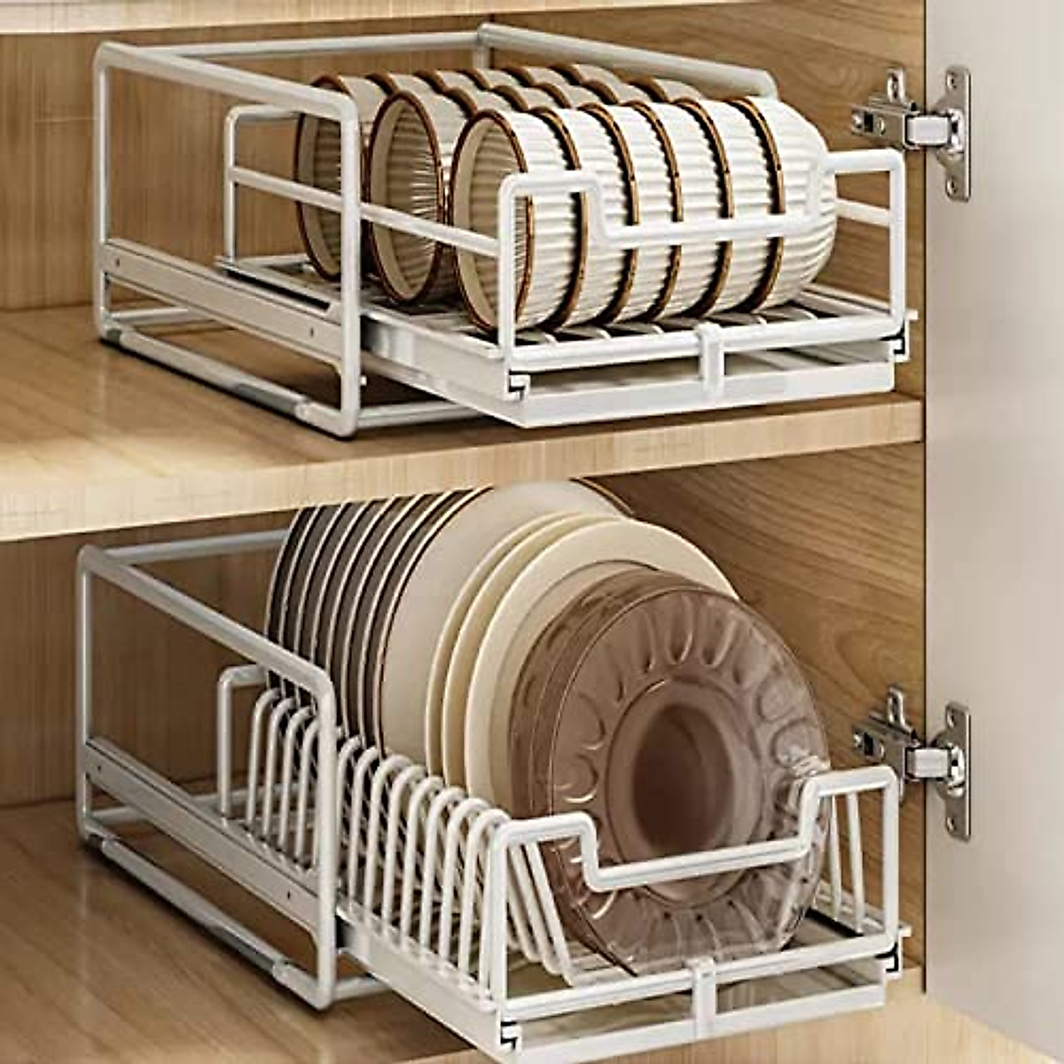 WEKIVA Under Sink Organizers,Kitchen Cabinet Organization,Cabinet Organizers and Storage, Pull-Out Wire Baskets Pull Out Under Cabinet Sliding Shelf Slide Out Pantry Shelves Sliding Drawer Storage