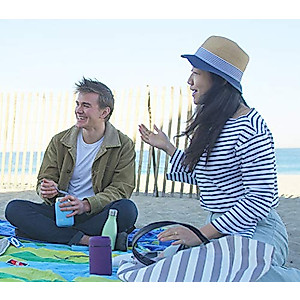 MIRA Lunch, Food Jar 2 Pack - Vacuum Insulated Stainless Steel Lunch Thermos - 13.5 oz - Set of 2 - Cactus Green, Denim Blue