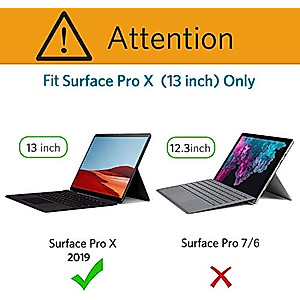 Omnpak Case and Covers for 13 Inch New Surface Pro X(2021/2020/2019),Multiple Angle Slim Light Shell Cover-Compatible with Type Cover Keyboard（Keyboard Not Included）