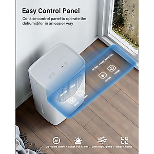 30-Pints Dehumidifier for Basements - 1500 Sq. Ft. Dehumidifier with Auto or Manual Drainage - Compact Dehumidifier with Intelligent Humidity Control | Auto Defrost | Dry Clothes