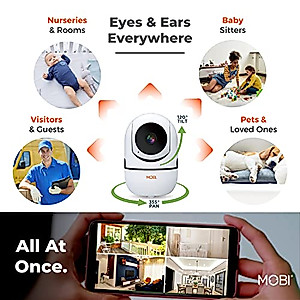 MOBI - MobiCam Indoor Camera - Baby Monitor with Camera and Audio - Smartphone and Wi-Fi Access