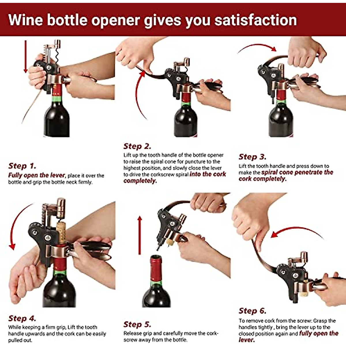 Wine Bottle Opener Corkscrew Set-[2020 Upgraded] Holleringlan Wine Opener Kit With Foil Cutter,Wine Stopper And Extra Spiral