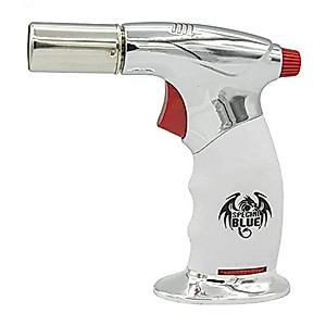 Special Blue DIABLO Butane Dual Torch - 6inch - White/Silver with Stand
