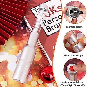 4 Pieces LED Strobe Baton Bottle Service Sparklers Bottle Service Light Bottle Handheld Light for Nightclubs Weddings Parties Activities Supplies (Silver)