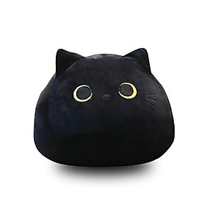 Gardening Spring-Plush Toy Black Cat Plush Toy Creative Cat Shape Pillow Gift Animal Dolls (40CM/15.74")