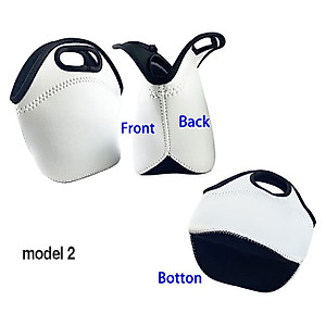 QOMOLANGMA 6 pcs Sublimation Blank Lunch Bag 11.8 x 11.8 in Tote Bag Reusable Insulated Thermal Food Carry Case Handbags with Zipper for Heat Press Transfer Printing (black bottom)