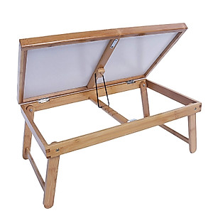 Breakfast Tray Table Bamboo Bed Breakfast Folding Tray Modern Coffee Table Tea Table Sofa End Side Rectangular Folding Table Wood Storage Serving Tray for Home Accent Living Room Bedroom