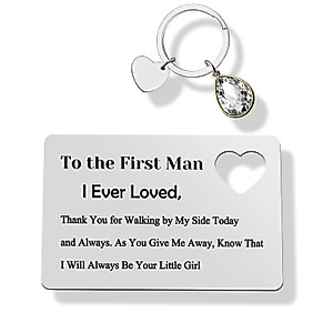 Father of The Bride Gifts to My Dad on My Wedding Day Gift Father's Day Gift Ideas Engraved Wallet Insert Card Wedding Gift for Dad to The First Man I Ever Loved Christmas Birthday Gift for Dad
