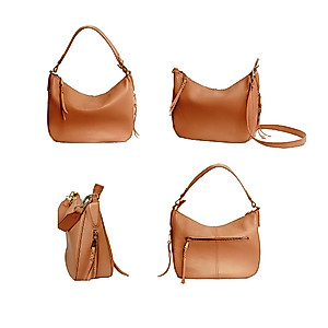 Meliae Camera Bag for Women, DSLR Mirrorless Camera Purse, Leather Shoulder Crossbody Hobo Travel Tote for Photographers (Brown)