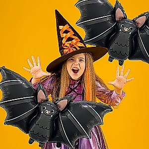 HOUSE OF PARTY 40 Inch Large Halloween Bat Balloons, Bat Foil Balloons for Halloween Party Decorations, Bat Mylar Balloons, Halloween Party Balloons for Bat Themed Halloween Party Decorations