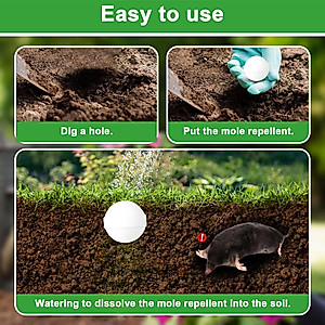 24pack Mole Repellent, Mouse Repellent, Groundhog Repellent, Gopher Repellent, Vole Repellent for Lawn Garden Yard Outdoor, Armadillo Repellent, Mole Deterrent