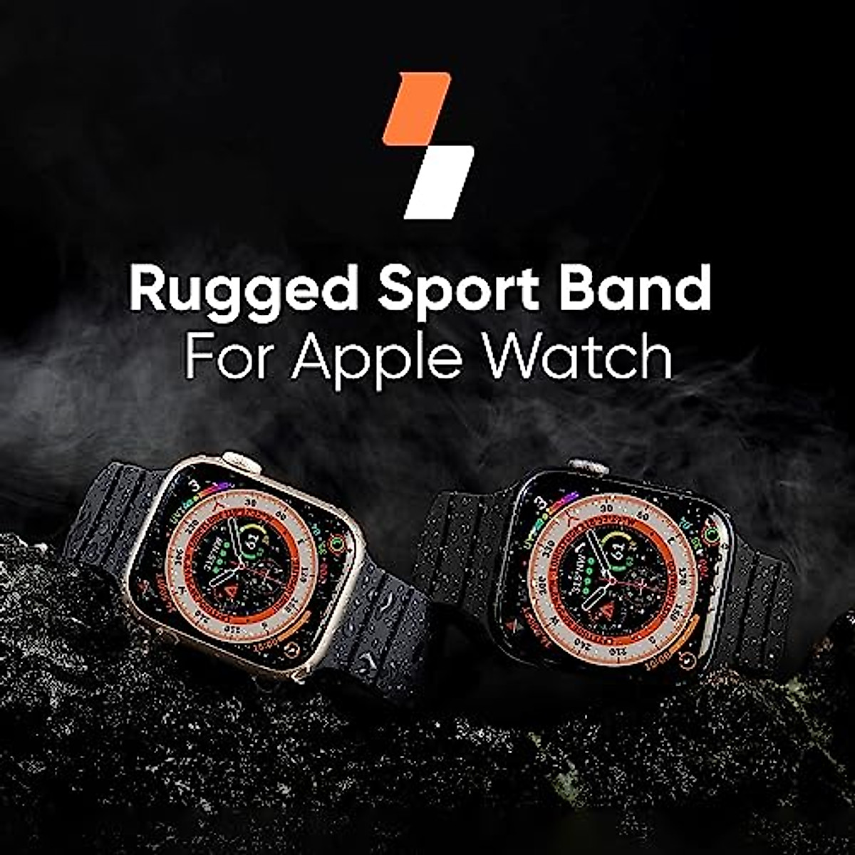 Sport Bands Compatible with Apple Watch Ultra 2 Band/Apple Watch Ultra Band 49mm 45mm 44mm 42mm for Men Women, Waterproof Silicone Wristbands Replacement Strap for iWatch Series 9 8 7 6 5 SE Ultra