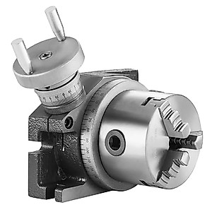 VEVOR Rotary Table for Milling Machines, 4''/ 100 mm, Horizontal Vertical Model Precision Milling Rotary Table, with 3.1''/80 mm 3-Jaw Chuck M10 T-Bolts Nuts, for Milling Engineering Indexing Tools