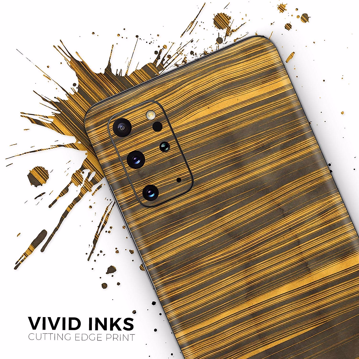 DesignSkinz Gold Standard Zebrawood Protective Vinyl Decal Wrap Skin Cover Compatible with The Samsung Galaxy S20 (Screen Trim & Back Glass Skin)