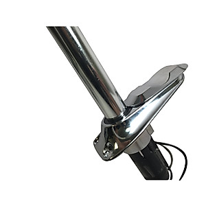 Pactrade Marine 12V Marine Boat Yacht Pontoon Navigation Anchor Light 360 Degrees All Around White Color Splashproof Black Housing (Incandescent Plug-in Base with Chrome Socket (H=24"))