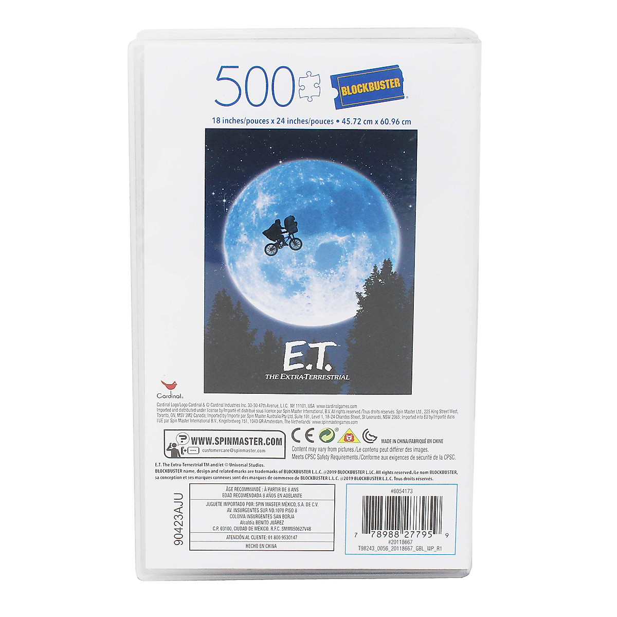 E.T. The Extra-Terrestrial Movie 500-Piece Puzzle in Plastic Retro Blockbuster VHS Video Case
