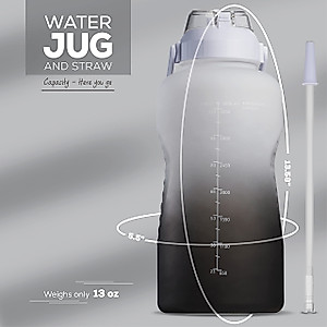 YOU GOT THIS LIVING Motivational Water Bottle with Straw & Handle,One Gallon Water Bottle 128 oz/3.8L,Reusable Water Jug, Achieve All-Day Hydration SpillProof, BPA FREE