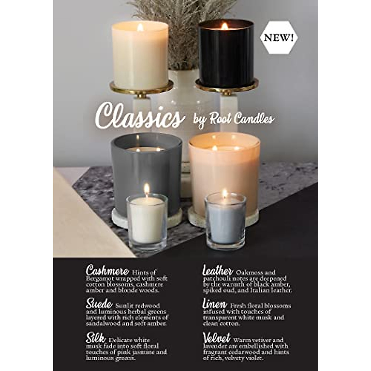 Root Candles Scented Candles Classics Collection Premium Handcrafted Wood Wick Candle, 8-Ounce, Silk (Pack of 2)