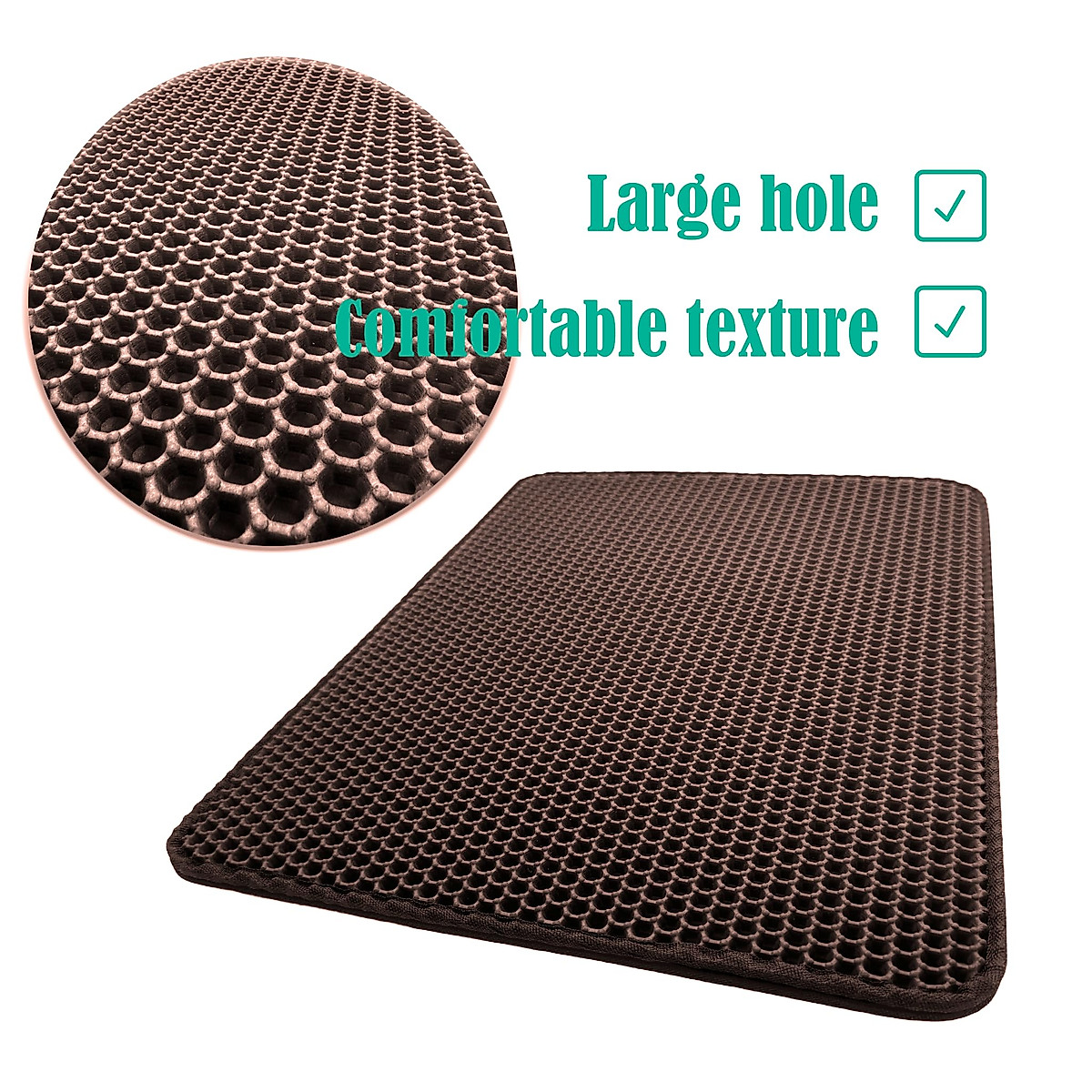 HTTMT- (23x17 inch) Pet Supplies Cats Litter & Housebreaking 58X43 Brown Cat litter Mat Double Layer Pad Trapper Folding Pad EVA Foam Rubber