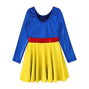 EQSJIU Girls Princess Costume Dress up Birthday Party Cosplay Halloween Outfits Dresses Bowknot 7-8 Years