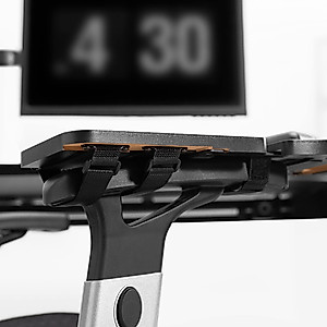 VIVO Wood Arm Rest Mouse Pad with Wrist Cushion, Adjustable Length Support Platform Tray, Chair Attachment Extension with Straps, Black, MOUNT-MS02D